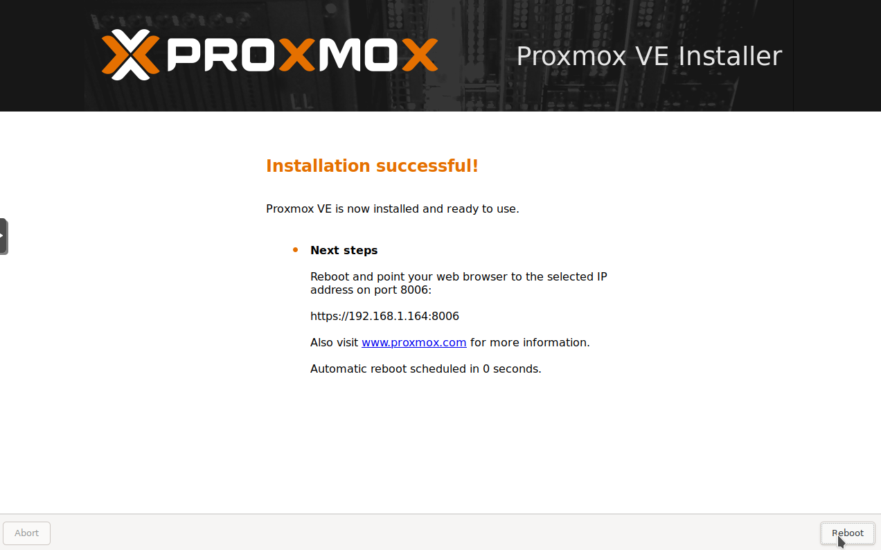 Installer Proxmox