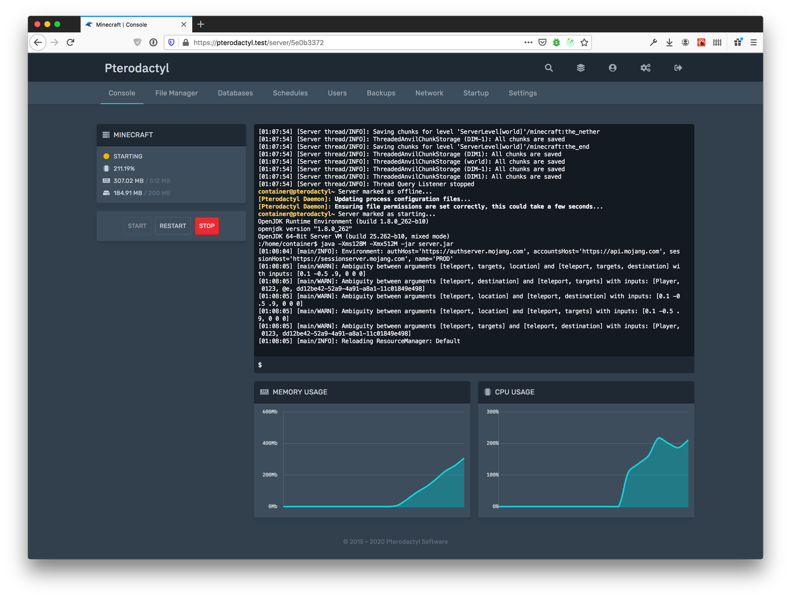 Installer Pterodactyl avec Docker