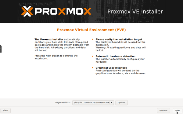 Installer Proxmox